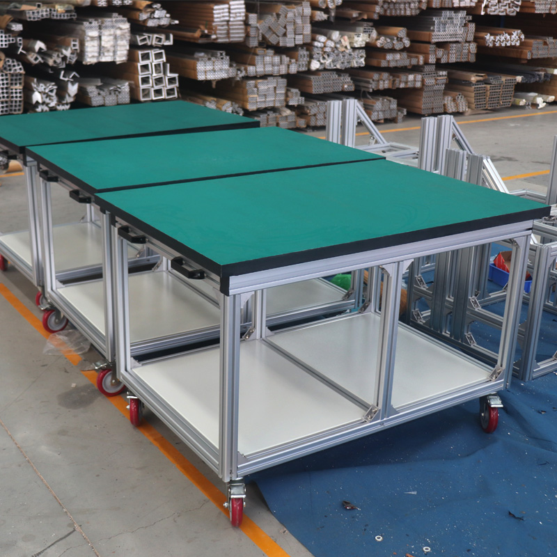 Aluminum alloy multi-layer trolley workshop material trolley anti ...